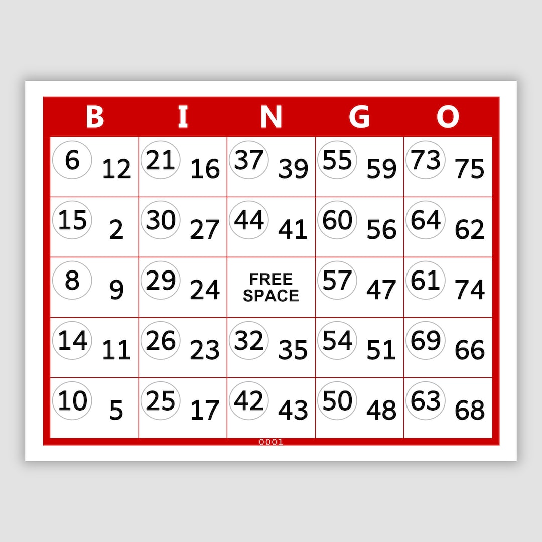 1000 Double Bingo Cards Pdf Download, 1, 2, and 4 per Page, Instant ...