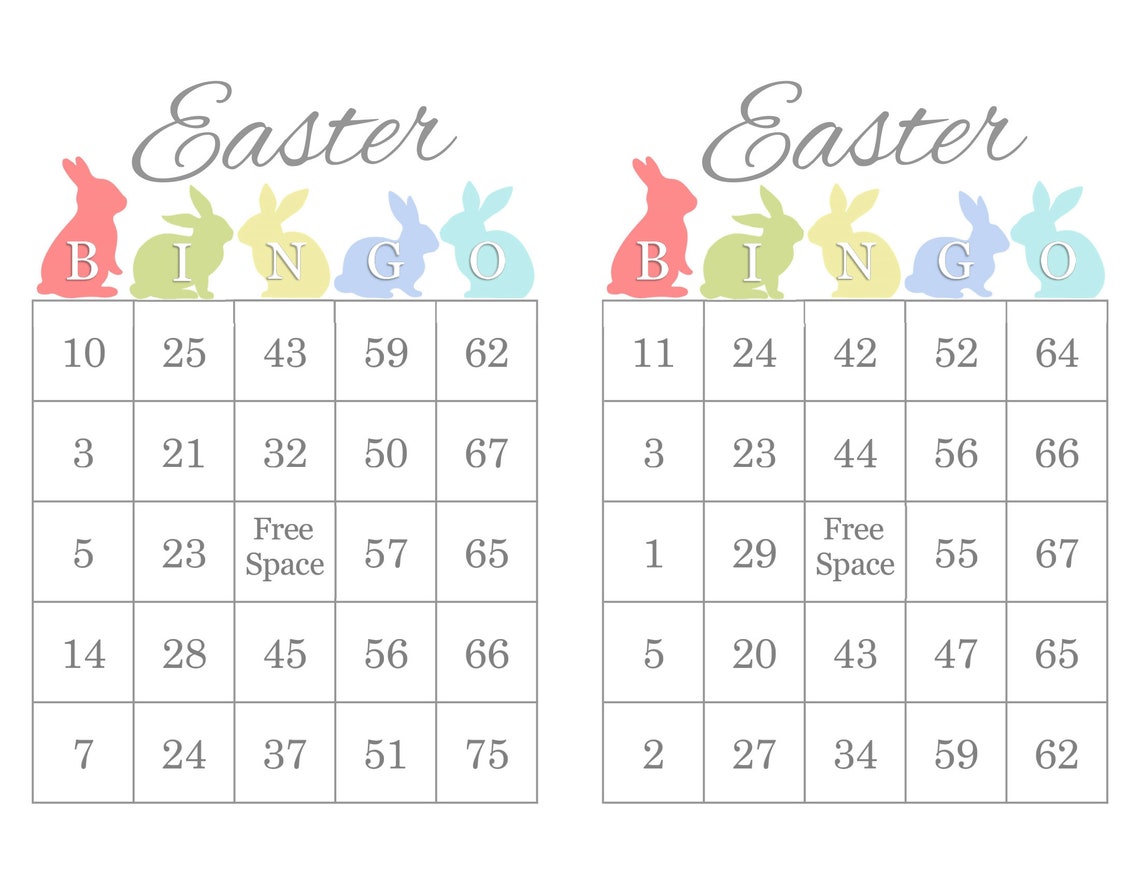 Easter Bingo Cards 200 Cards 2 per Page 75 Call Instant - Etsy