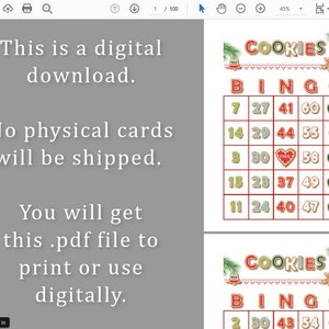 100 Holiday Bingo Cards Pdf Download, 1 per Page, Instant Printable Fun ...