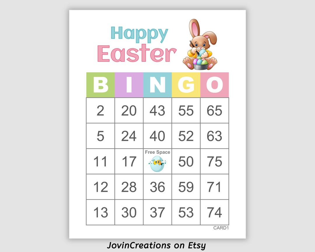500 Easter Bingo Cards Pdf Download, 1 and 2 per Page, 75 Call, Instant ...