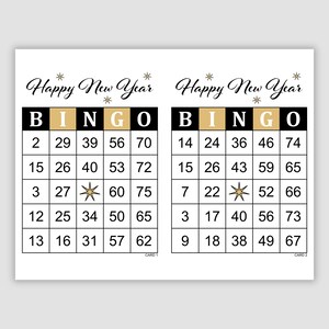 500 Happy New Year Bingo Cards Pdf Download, 1, 2, and 4 per Page ...