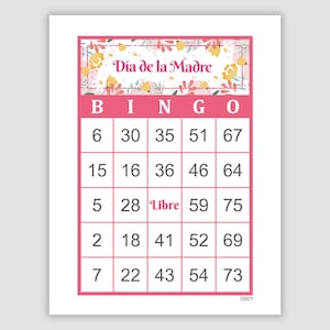 1000 Mother's Day Bingo Cards Pdf Download, 1 and 2 per Page, 75 Call ...