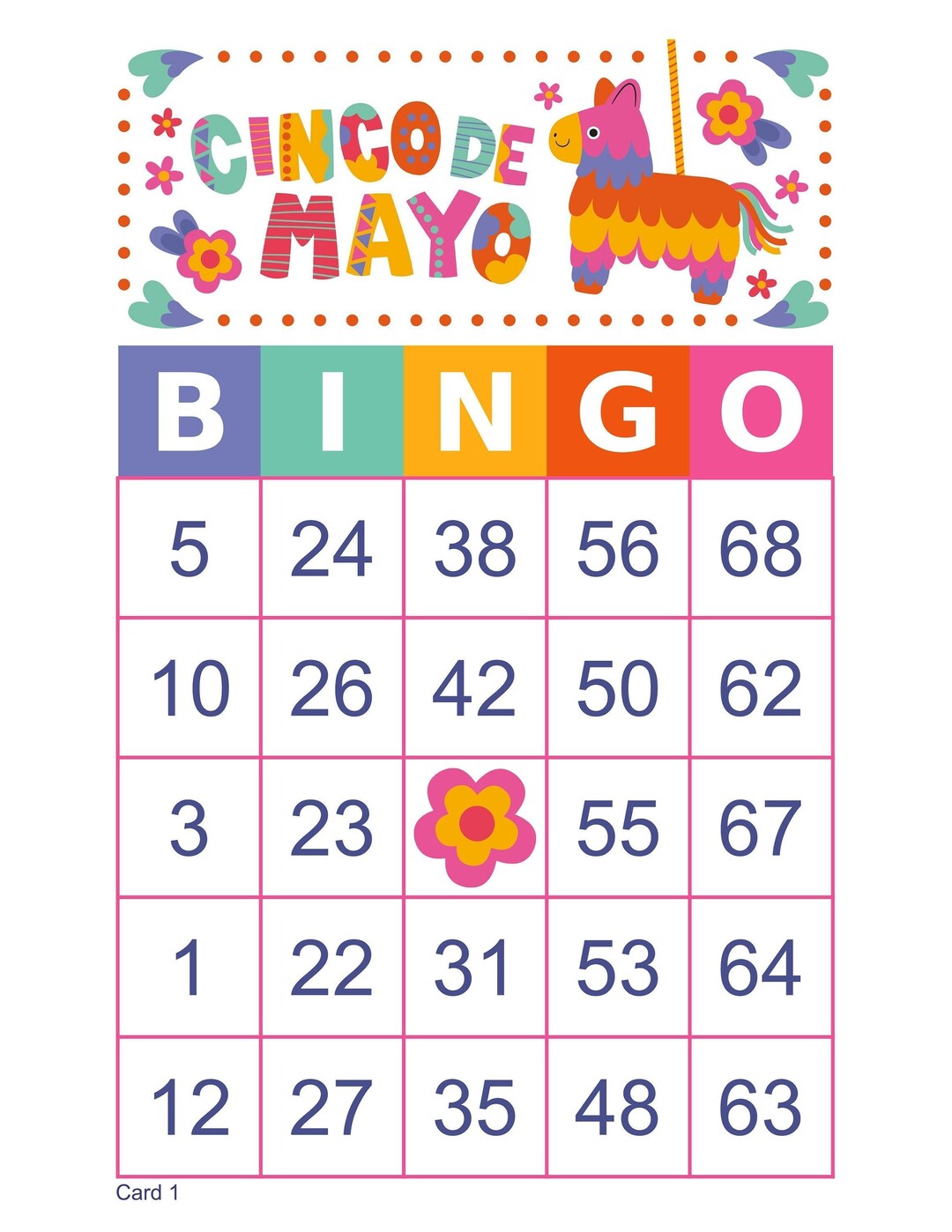 1000 Cinco De Mayo Bingo Cards Pdf Download 1 and 2 per - Etsy