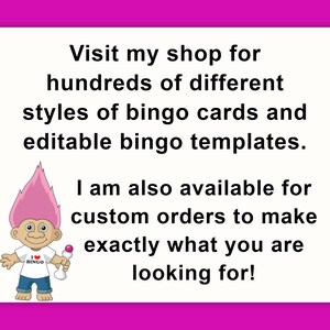 Large Print Bingo Calling Cards, Jumbo Easy Read Printable Cards for ...