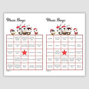1000 Christmas Music Bingo Cards, 1 and 2 per Page, 75 Call Fun Holiday ...