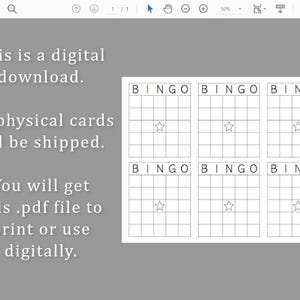 Blank Bingo Card Template, Prints 1, 2, 4, 6, and 9 per Page, Printable ...