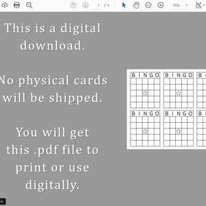 Blank Bingo Card Template, Prints 1, 2, 4, 6, and 9 per Page, Printable ...