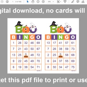 200 Halloween Bingo Cards Pdf Download, 1 and 2 per Page, Instant ...