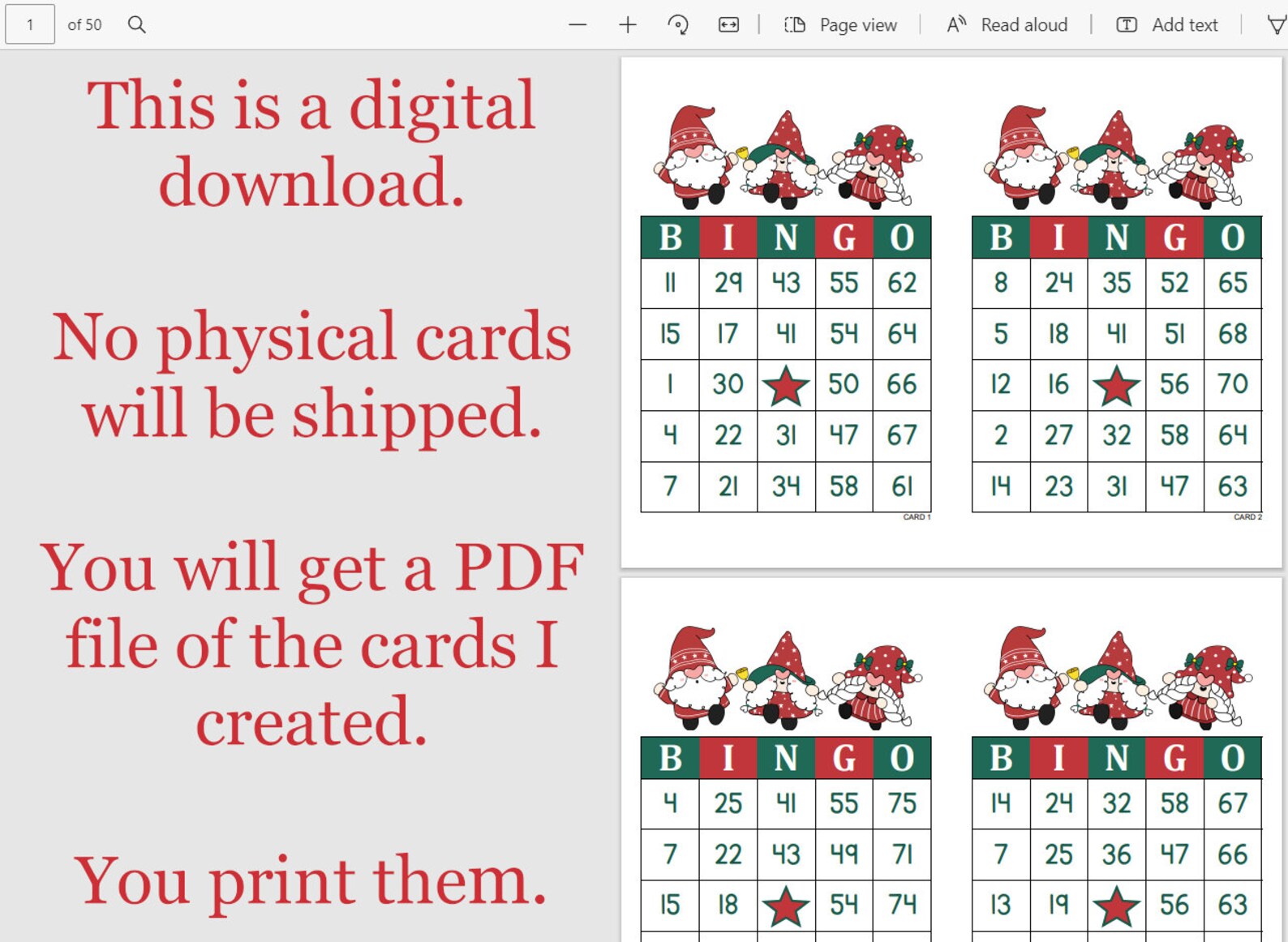 100 Holiday Bingo Cards Pdf Download 1 and 2 per Page - Etsy