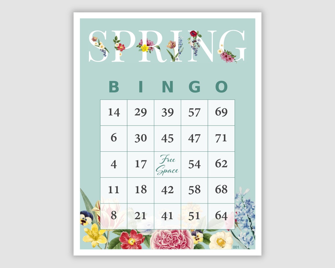 500 Spring Bingo Cards Pdf Download, 1 and 2 per Page, 75 Call, Instant ...