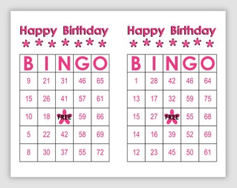 100 Birthday Bingo Cards Pdf Download, 1 and 2 per Page, Instant ...