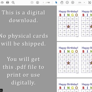 200 Birthday Bingo Cards, Pdf Download, 75 Call, Instant Printable Fun ...