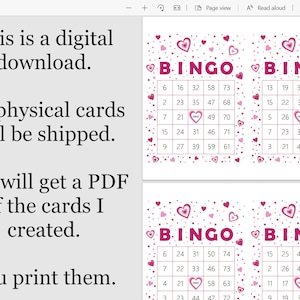 100 Bingo Cards Pdf Download 1 per Page Instant Printable - Etsy