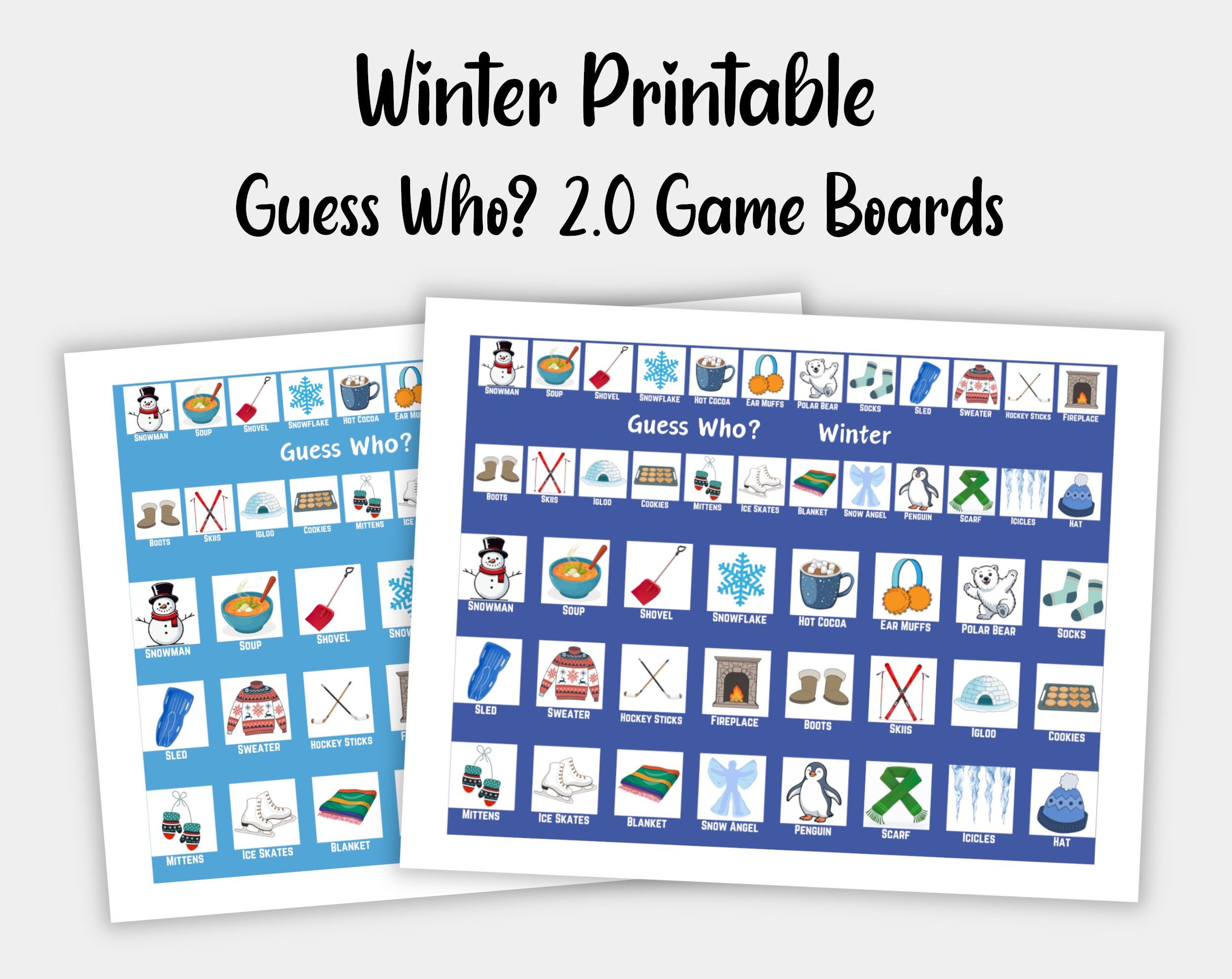 Winter Guess Who 2.0 Printable Game Boards Christmas Printable Game ...