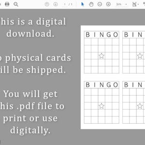 Blank Bingo Card Template, Prints 1, 2, 4, 6, and 9 per Page, Printable ...