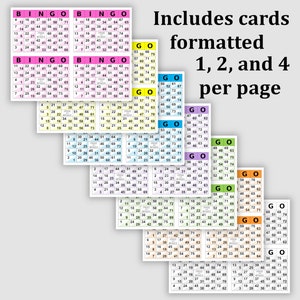 1400 Double Bingo Cards Pdf Download, 1, 2, and 4 per Page, Instant ...