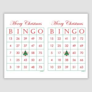 100 Merry Christmas Bingo Cards Pdf Download, 2 per Page, Instant ...