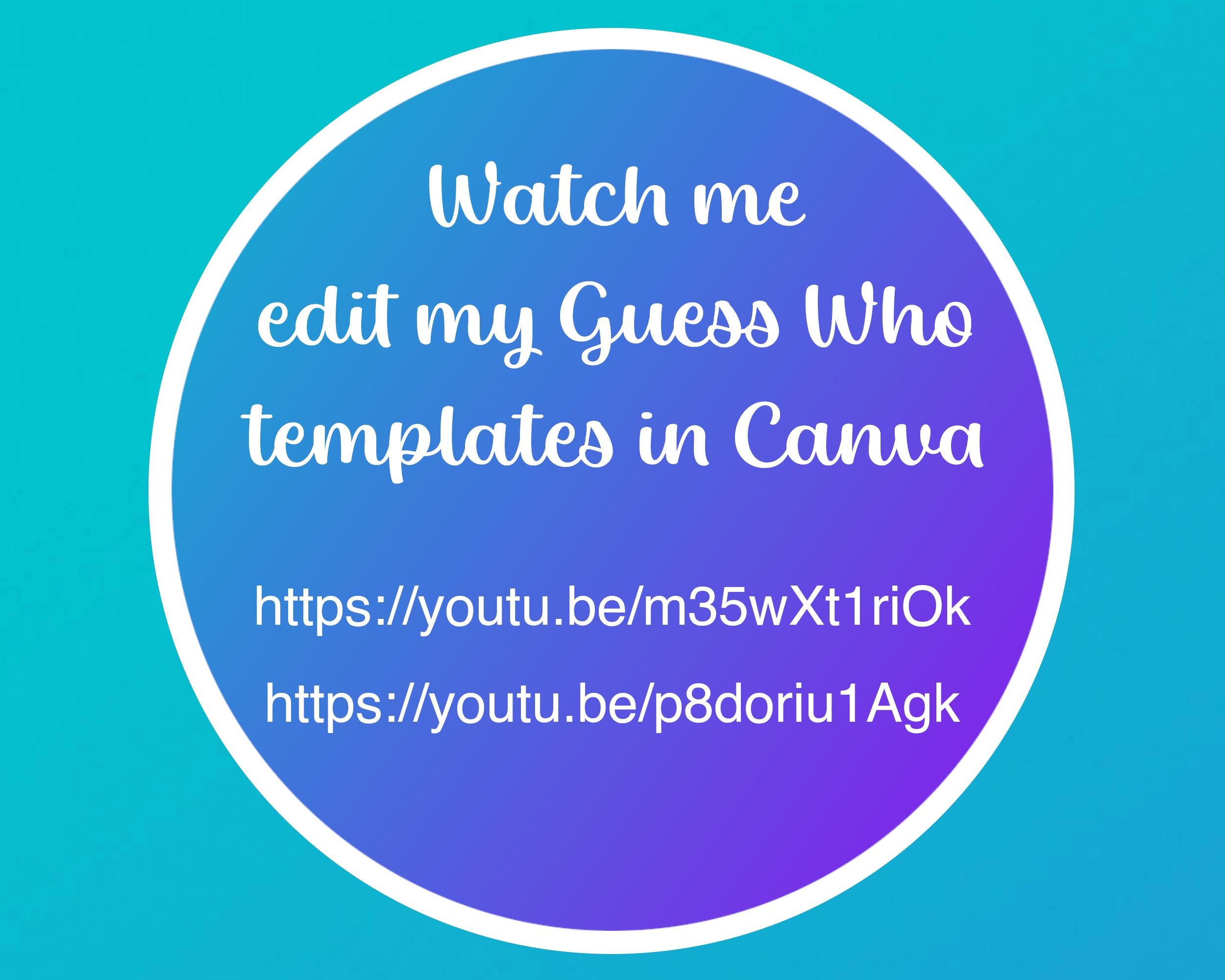 Make Custom Guess Who Game Pieces With My Canva Guess Who Template ...
