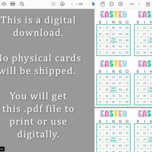 1000 Easter Bingo Cards Large Print Pdf Download, 1, 2, and 4 per Page ...