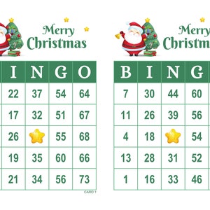 200 Christmas Bingo Cards Pdf Download 1 and 2 per Page - Etsy