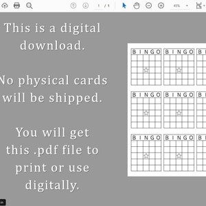 Blank Bingo Card Template, Prints 1, 2, 4, 6, and 9 per Page, Printable ...