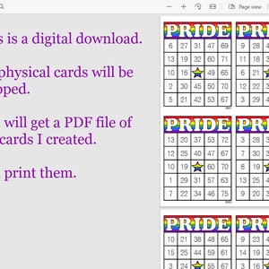 1000 Pride Bingo Cards Pdf Download 1 2 and 4 per Page - Etsy