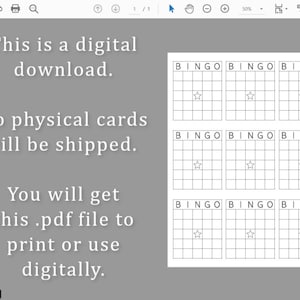 Blank Bingo Card Template, Prints 1, 2, 4, 6, and 9 per Page, Printable ...