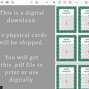 200 Holiday Bingo Cards 1, 2, and 4 per Page, Instant Printable Fun ...