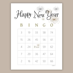 200 Happy New Year Bingo Cards Pdf Download, Prints 4 per Page, Fun ...