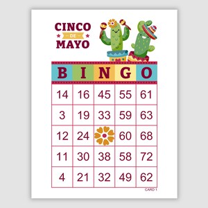 1000 Cinco De Mayo Bingo Cards Pdf Download, 1 ,2, and 4 per Page, 75 ...