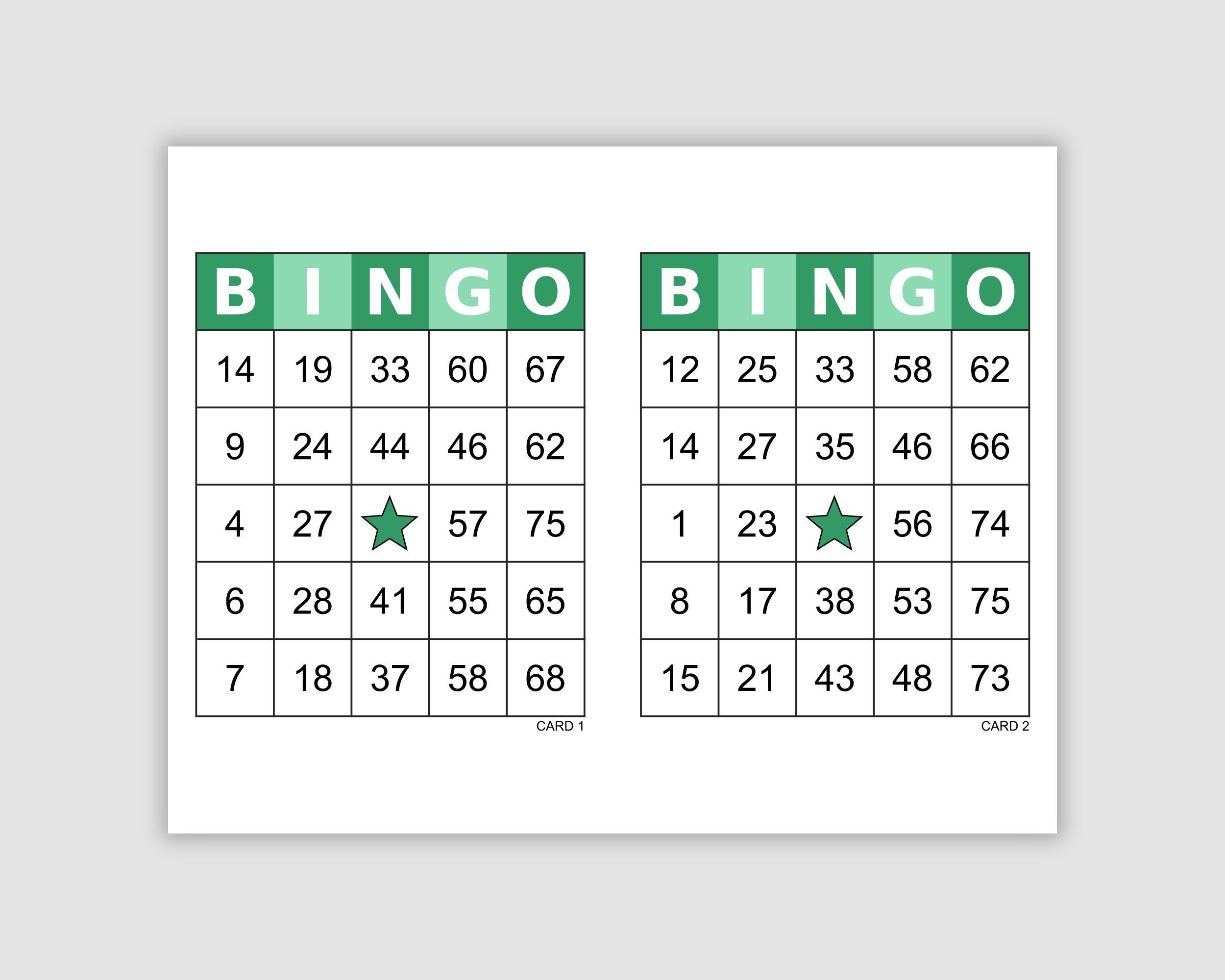 600 Bingo Cards Pdf Download, 1, 2, 4, and 6 per Page, Instant ...
