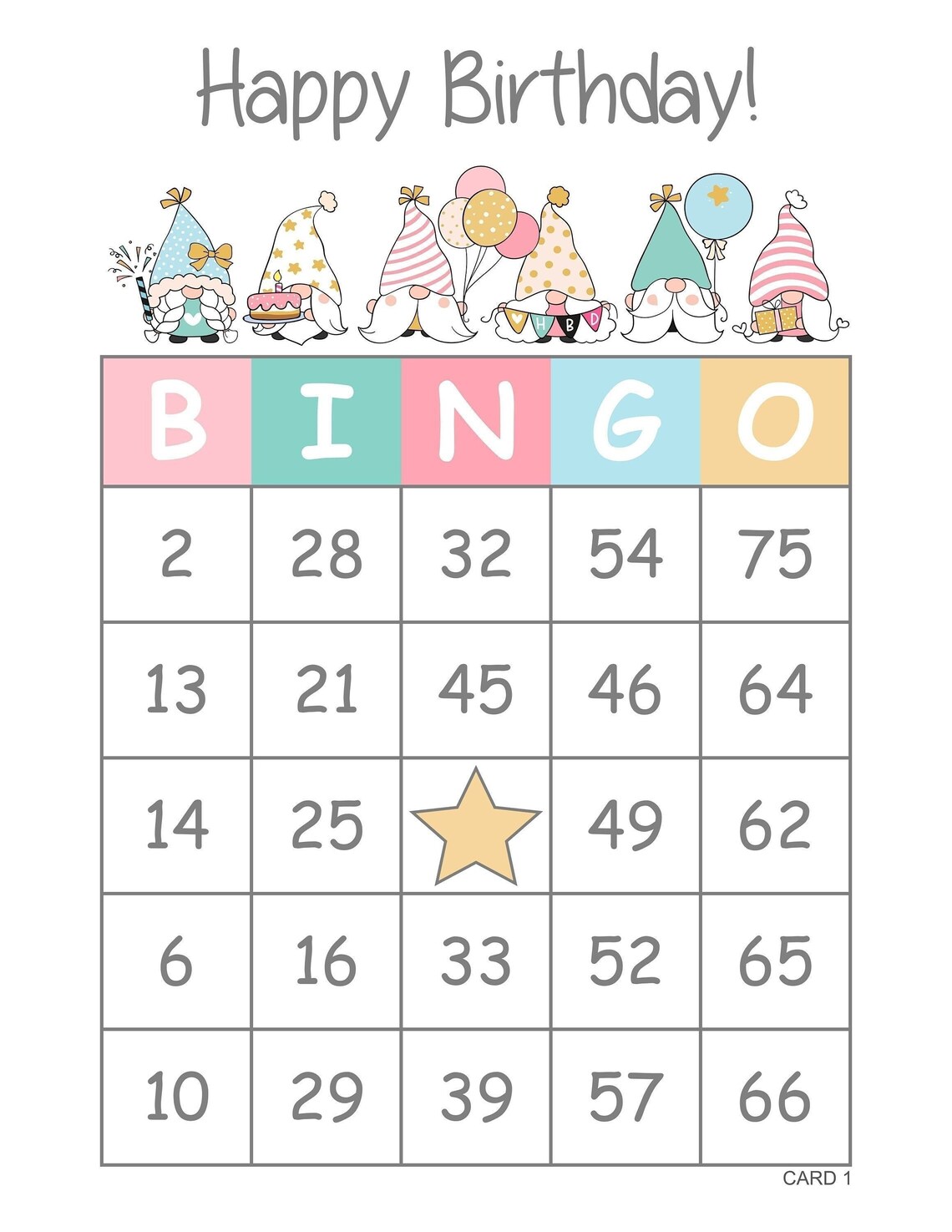 100 Birthday Bingo Cards Pdf Download 1 per Page Instant - Etsy