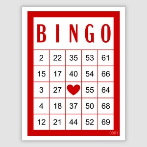 1000 Valentine's Day Bingo Cards Pdf Download, 1, 2, and 4 per Page ...