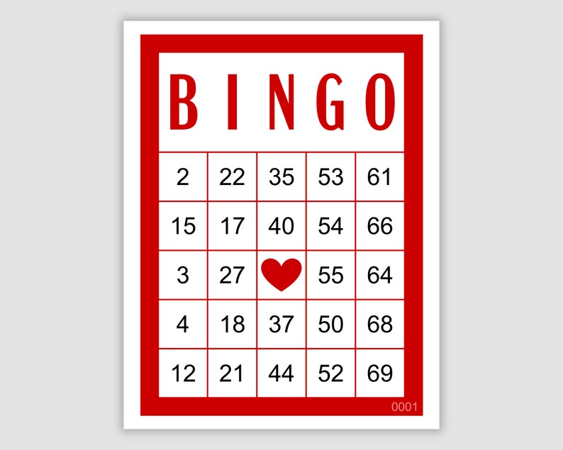 1000 Valentine's Day Bingo Cards Pdf Download, 1, 2, and 4 per Page ...