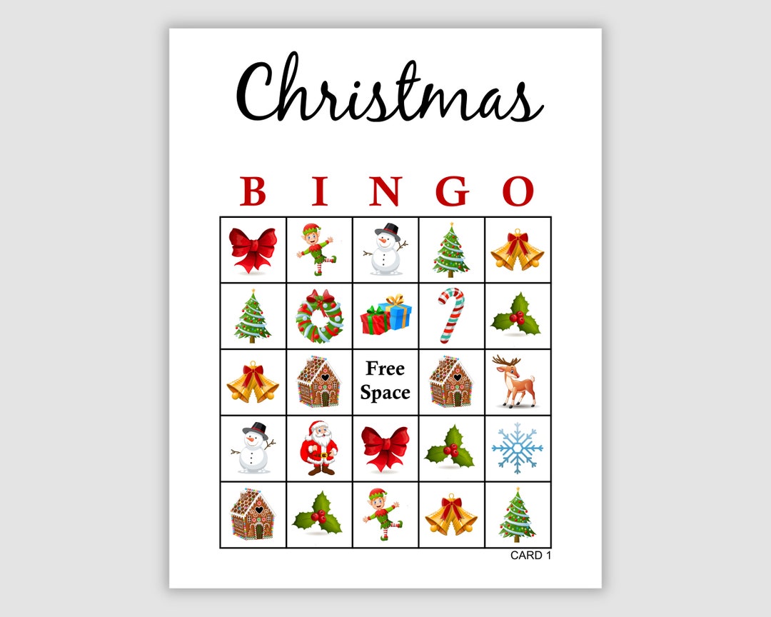 200 Christmas Bingo Cards Pdf Download, 75 Call, 1 and 2 per Page ...