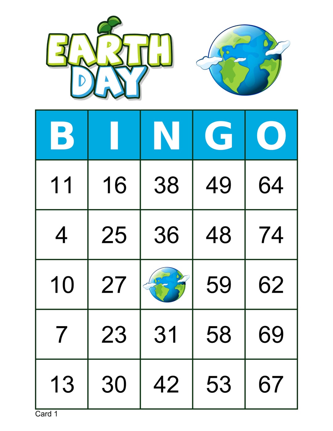 100 Earth Day Bingo Cards Pdf Download, 1 and 2 per Page, Instant ...