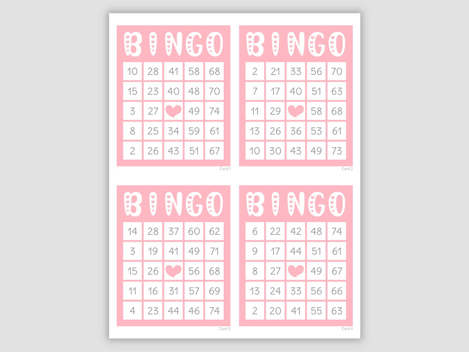 200 Bingo Cards Pdf Download, 1, 2, and 4 per Page, Instant Printable ...