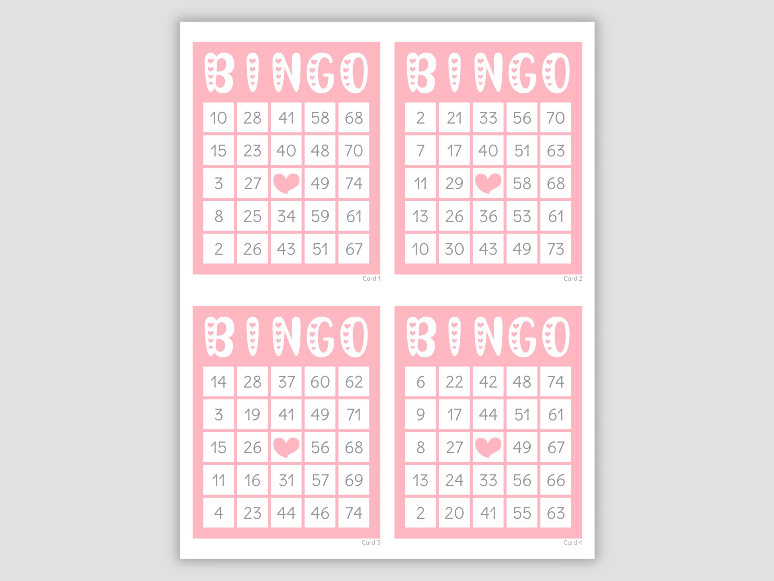 200 Bingo Cards Pdf Download, 1, 2, and 4 per Page, Instant Printable ...