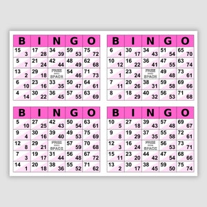 1000 Double Bingo Cards Pdf Download, 1, 2, and 4 per Page, Instant ...