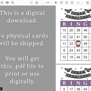1000 Halloween Bingo Cards Pdf Download, 1, 2, and 4 per Page, Instant ...