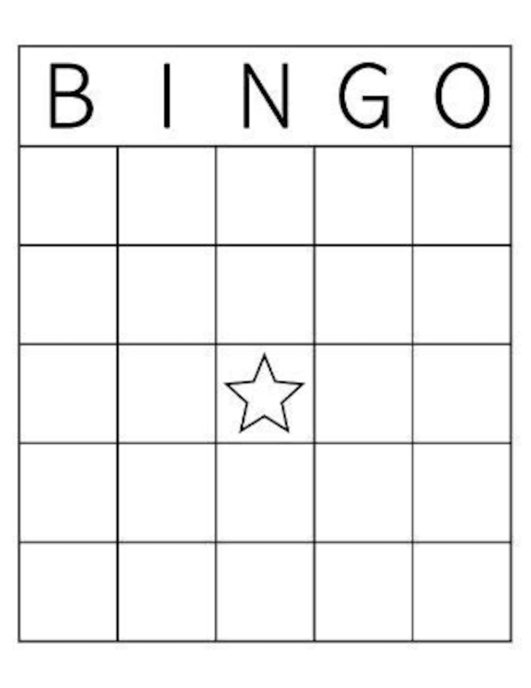 Blank Bingo Card Template Prints 1 2 4 6 and 9 per Page - Etsy