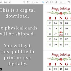 500 Happy Holidays Bingo Cards Pdf Download, 1, 2, and 4 per Page ...
