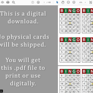 500 Red and Green Bingo Cards, 1, 2, and 4 per Page, Pdf Download ...