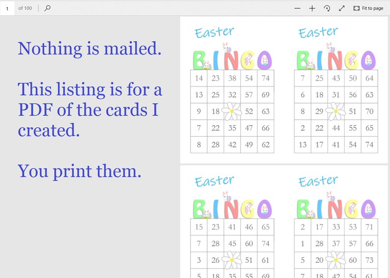 200 Easter Bingo Cards Pdf Download 1 and 2 per Page Instant - Etsy