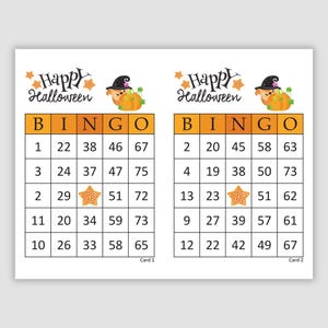 500 Halloween Bingo Cards PDF, 1, 2, and 4 per Page, Halloween Bingo ...