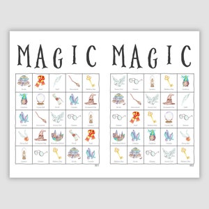 100 MAGIC Picture Bingo Cards Pdf Download, 75 Call, 1 and 2 per Page ...