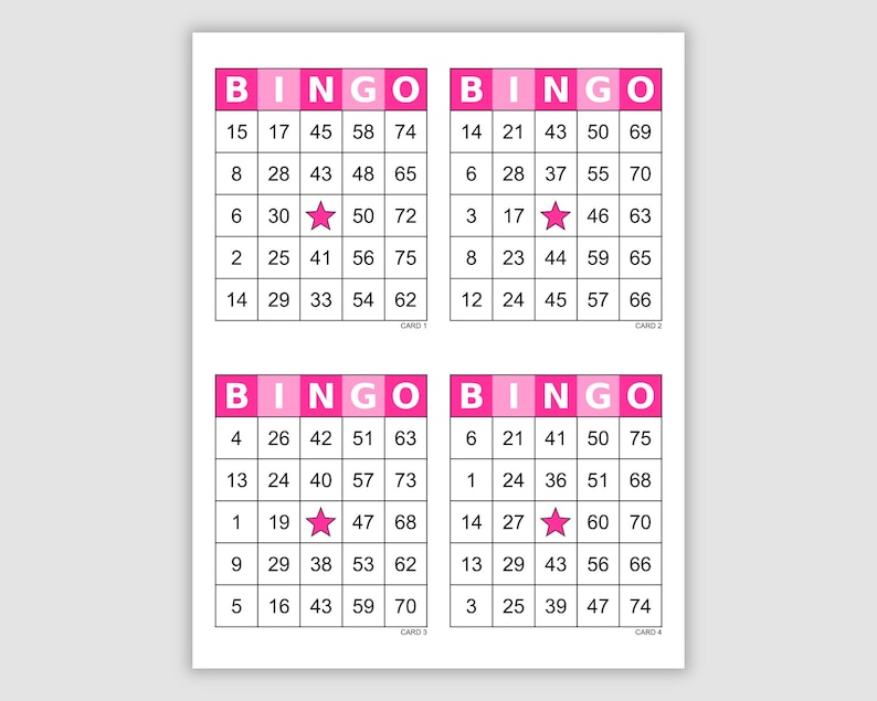 1200 Bingo Cards Pdf Download, 1, 2, 4, and 6 per Page, Instant ...