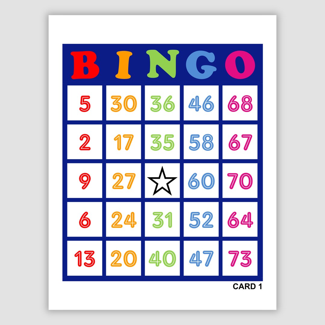 200 Printable Bingo Cards, 1 per Page, Pdf Download, Fun Party Game ... 200 Printable Bingo Cards, 1 per Page, Pdf Download, Fun Party Game ...