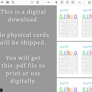 Easter Bingo Cards, 200 Cards, 2 per Page, 75 Call, Instant Pdf ...