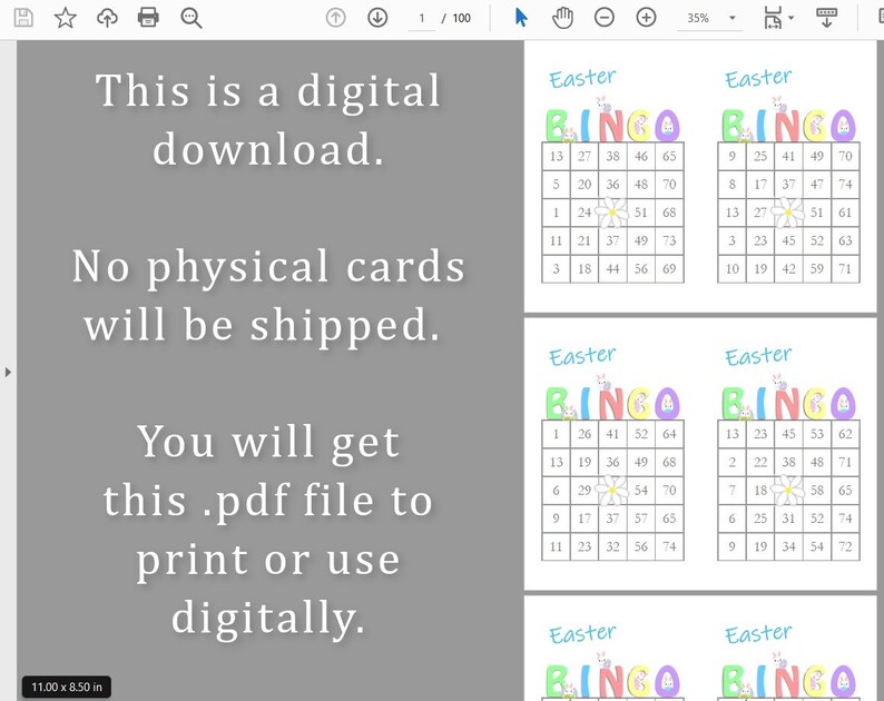 Easter Bingo Cards, 200 Cards, 2 per Page, 75 Call, Instant Pdf ...